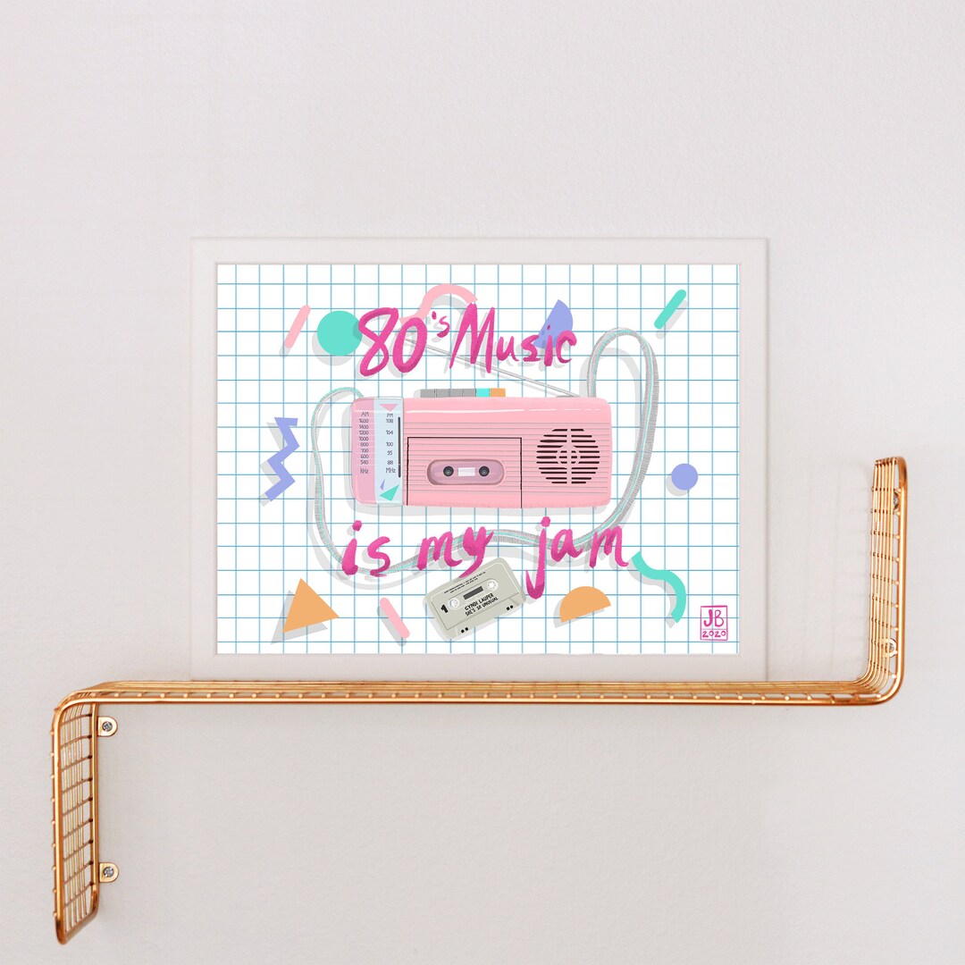 80's Music is My Jam Art Print | Retro | Eighties | Boom Box | 80's ...