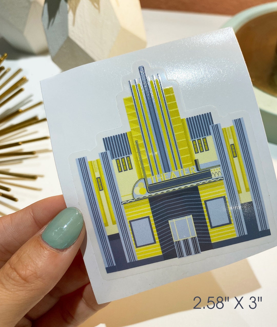 Art Deco Theater Clear Vinyl Sticker: Waterproof Laptop Decal - Etsy