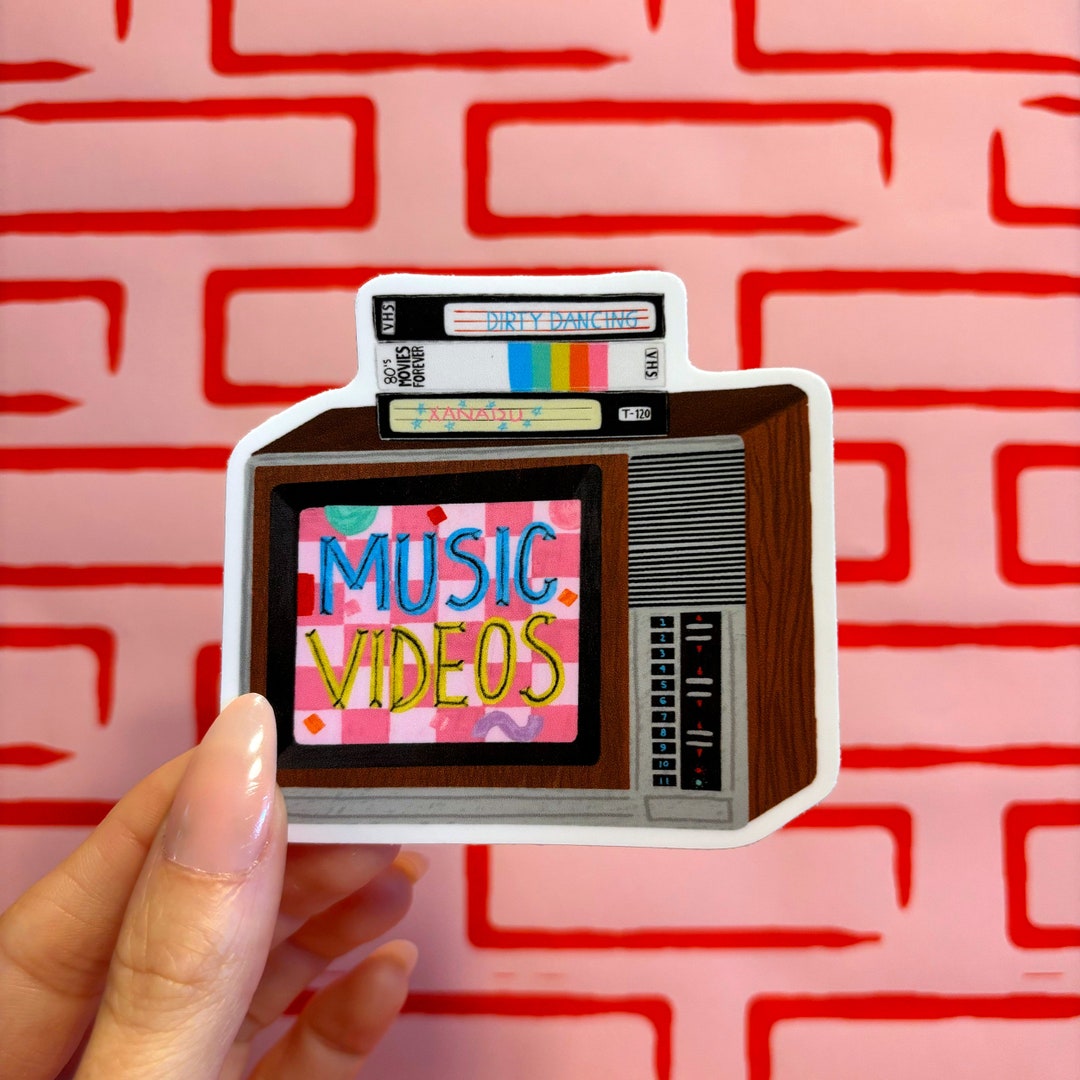 80s TV & VCR Tapes Sticker: Waterproof Vinyl Decal - Etsy