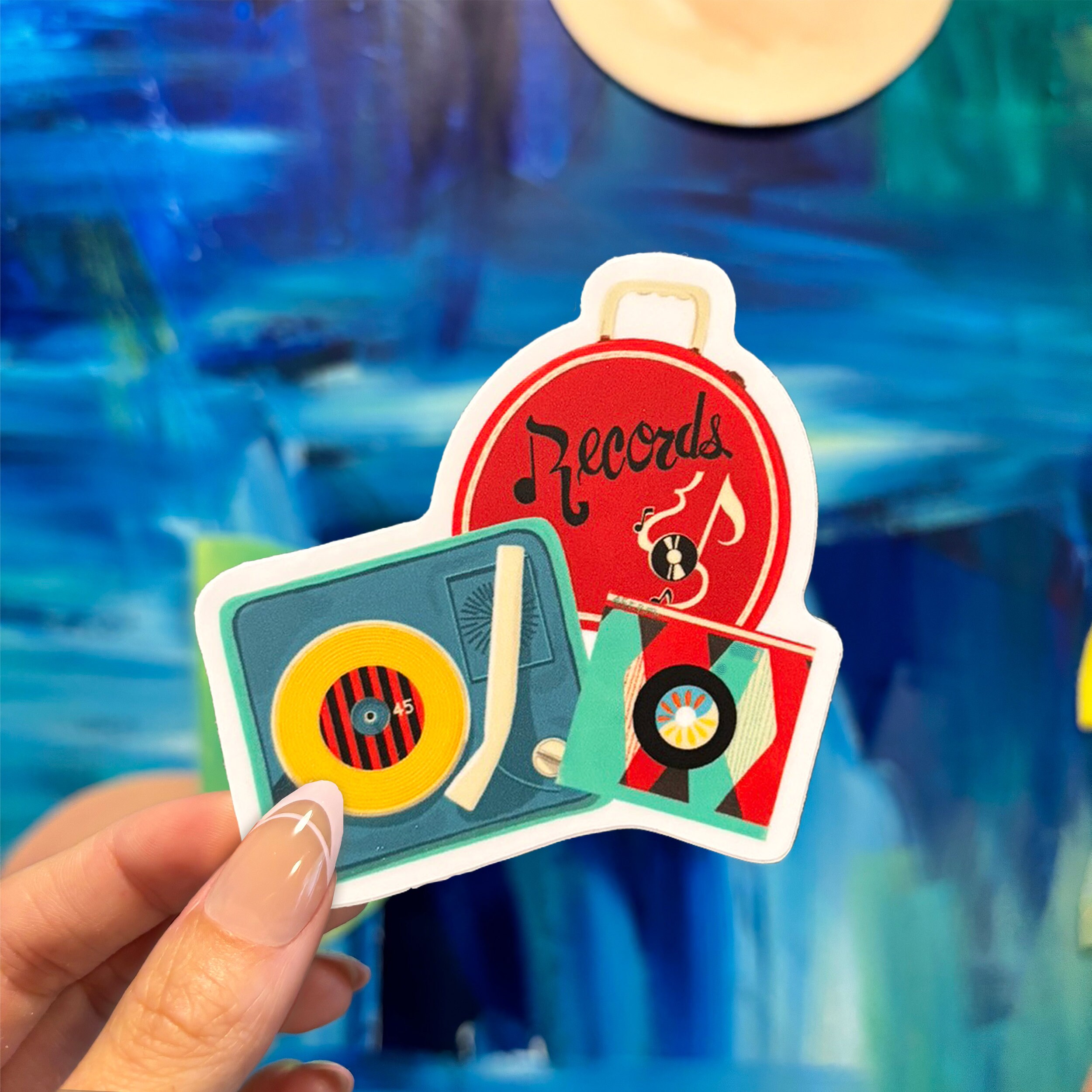 Retro Record Player Vinyl Sticker: Waterproof Nostalgic Decal - Etsy