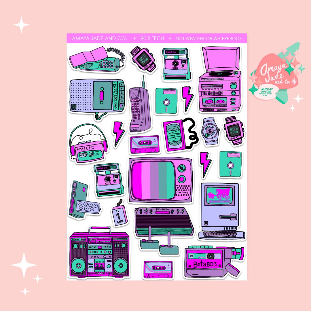 80's Tech Stickers, 80's Sticker, 80's Music, Retro Stickers, Nostalgic ...