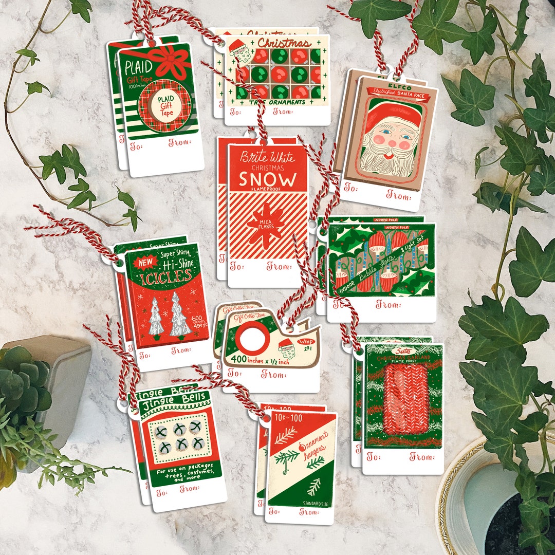 Vintage Christmas Decorations Packaging Tag Set of 20 | Vintage ...