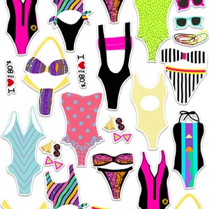 Papercraft Materials Stickers Palm Springs Style Vintage Bathing Suits ...