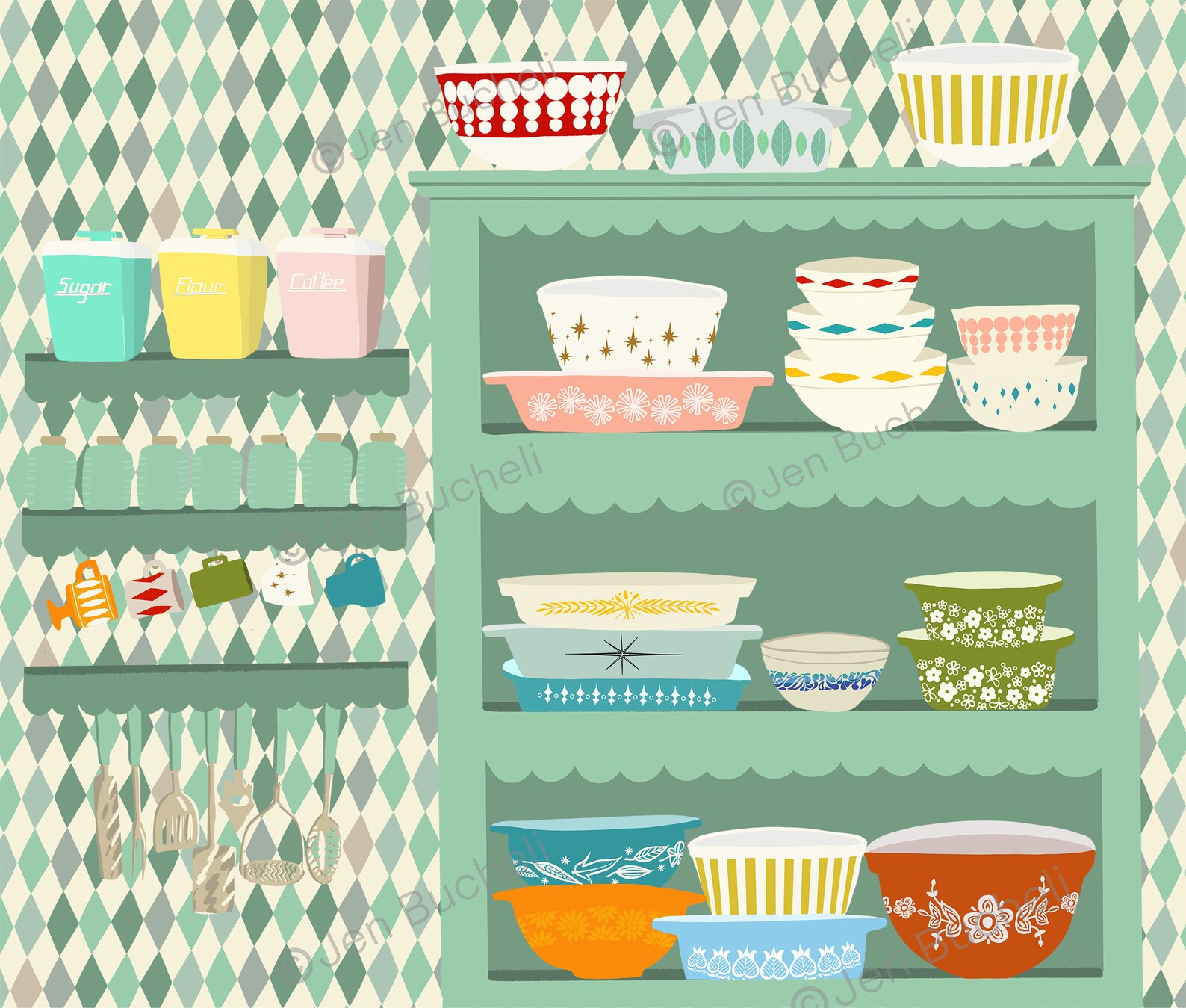 Vintage Kitchen Cards W/envelopes Set of 6 Pink Kitchen - Etsy