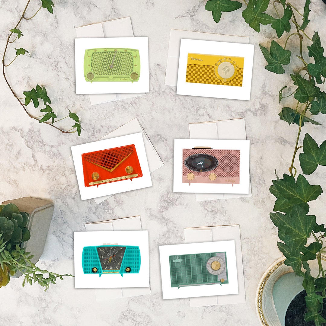 Vintage Radios Collection Cards W/envelopes Set of 6 | Mid Mod Chairs ...