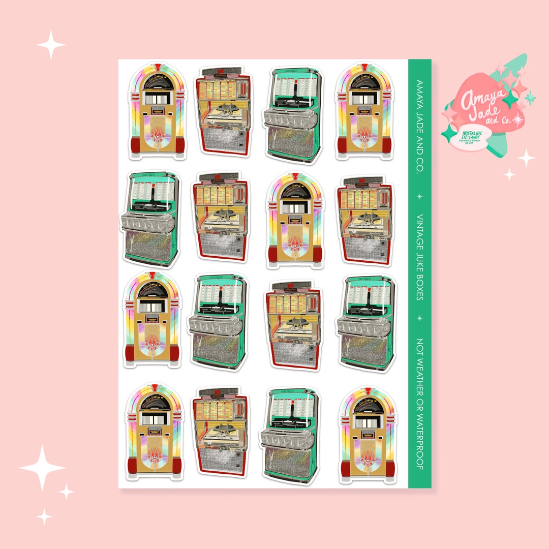 Jukebox Sticker, Nostalgic Sticker, 50s Sticker, Birthday Gift for ...