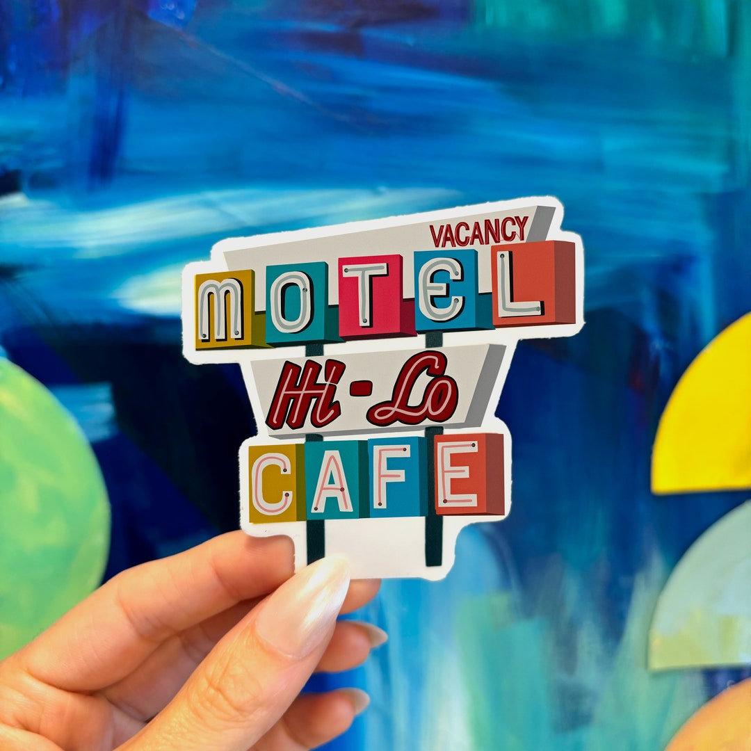 Vintage Motel Sign Vinyl Sticker, Vinyl Sticker, Water Bottle Sticker ...