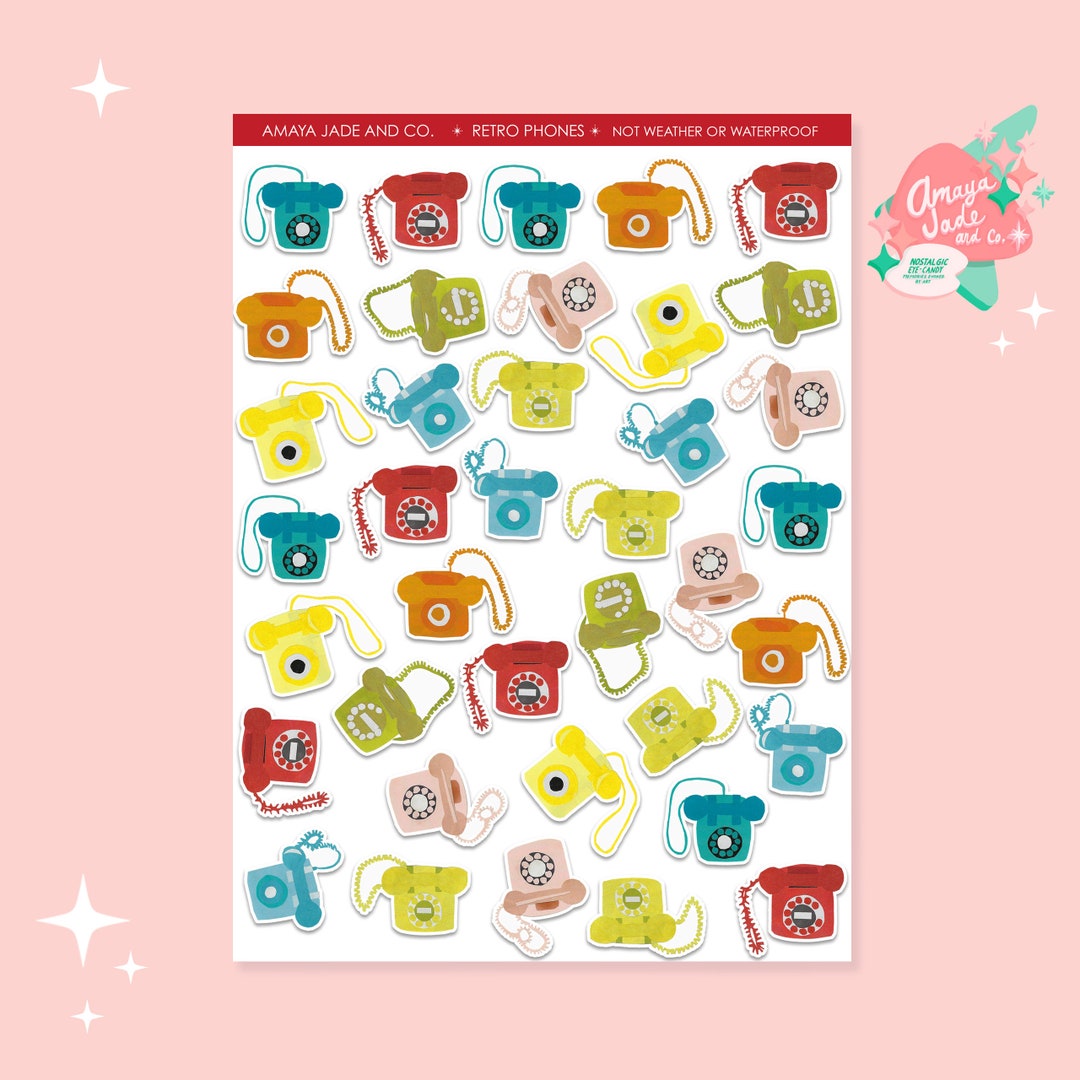 Rotary Phone Sticker Sheet, Phone Stickers, Nostalgic Stickers ...