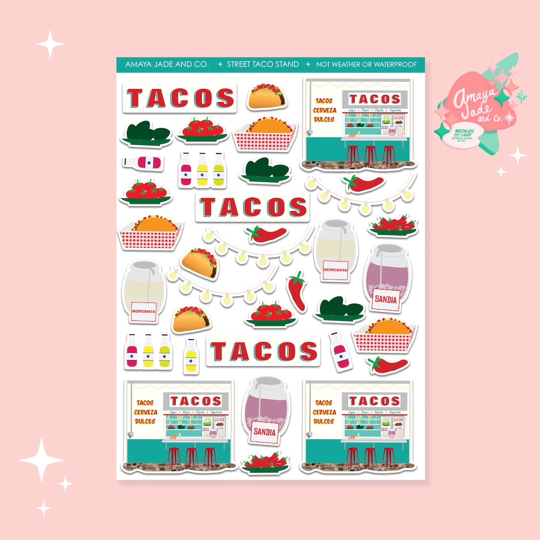 Taco Stickers, Scrapbooking Stickers, I Love Tacos, Food Stickers ...