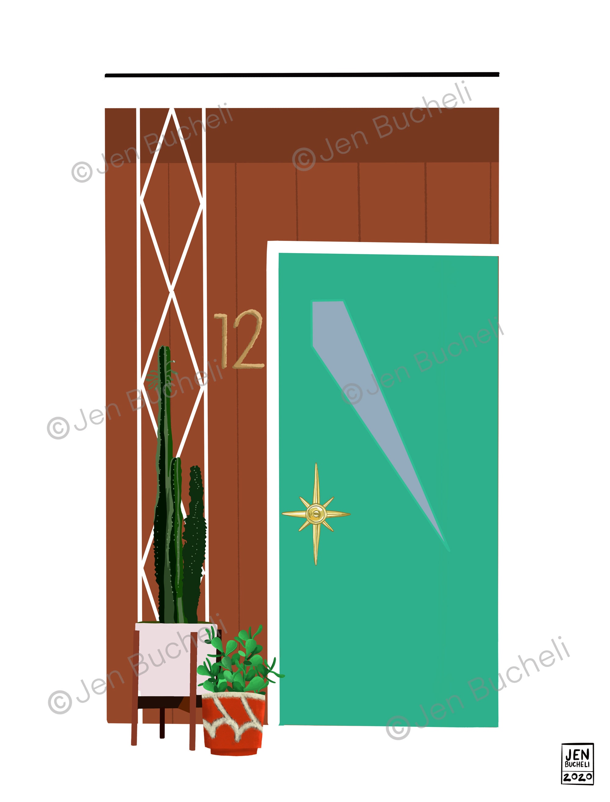 Mid Century Modern Doors Cards W/envelopes Set of 6 Mod | Etsy