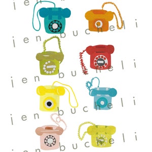 Retro Rotary Phones Collage Print Rotary Phone Art Call Me - Etsy