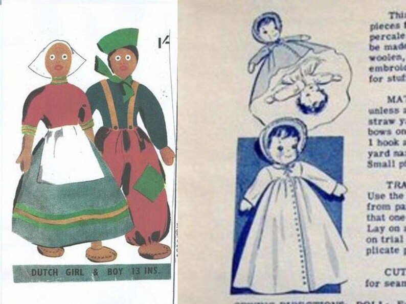 PDF Instant Digital Downloadable 1940s Sew Easy Weldons Dutch Dolls ...