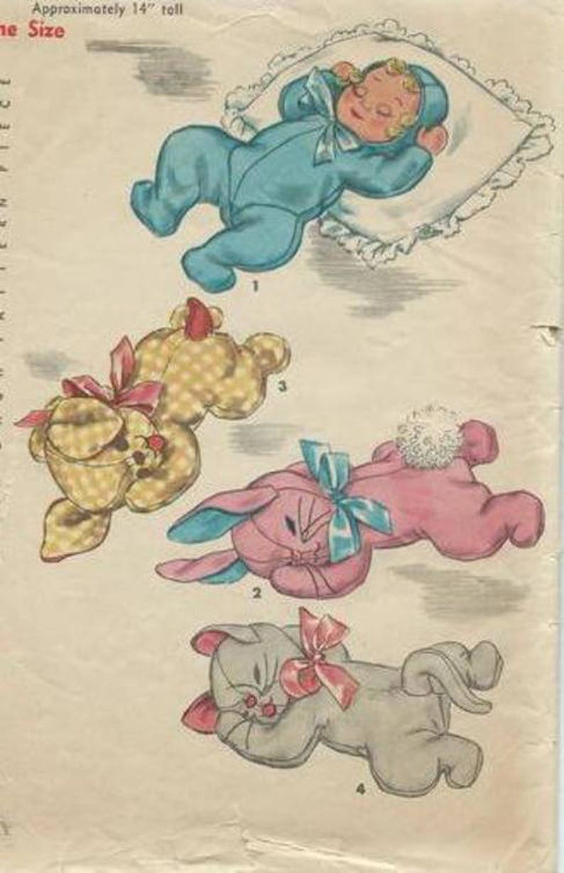 PDF Vintage Soft Cuddle Toys Sewing Pattern Sleepy Babies and the ...