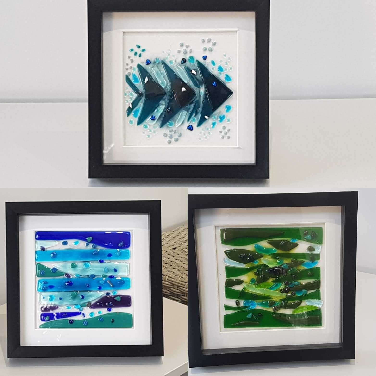 Various Framed Fused Glass Abstract Art Designs - Etsy