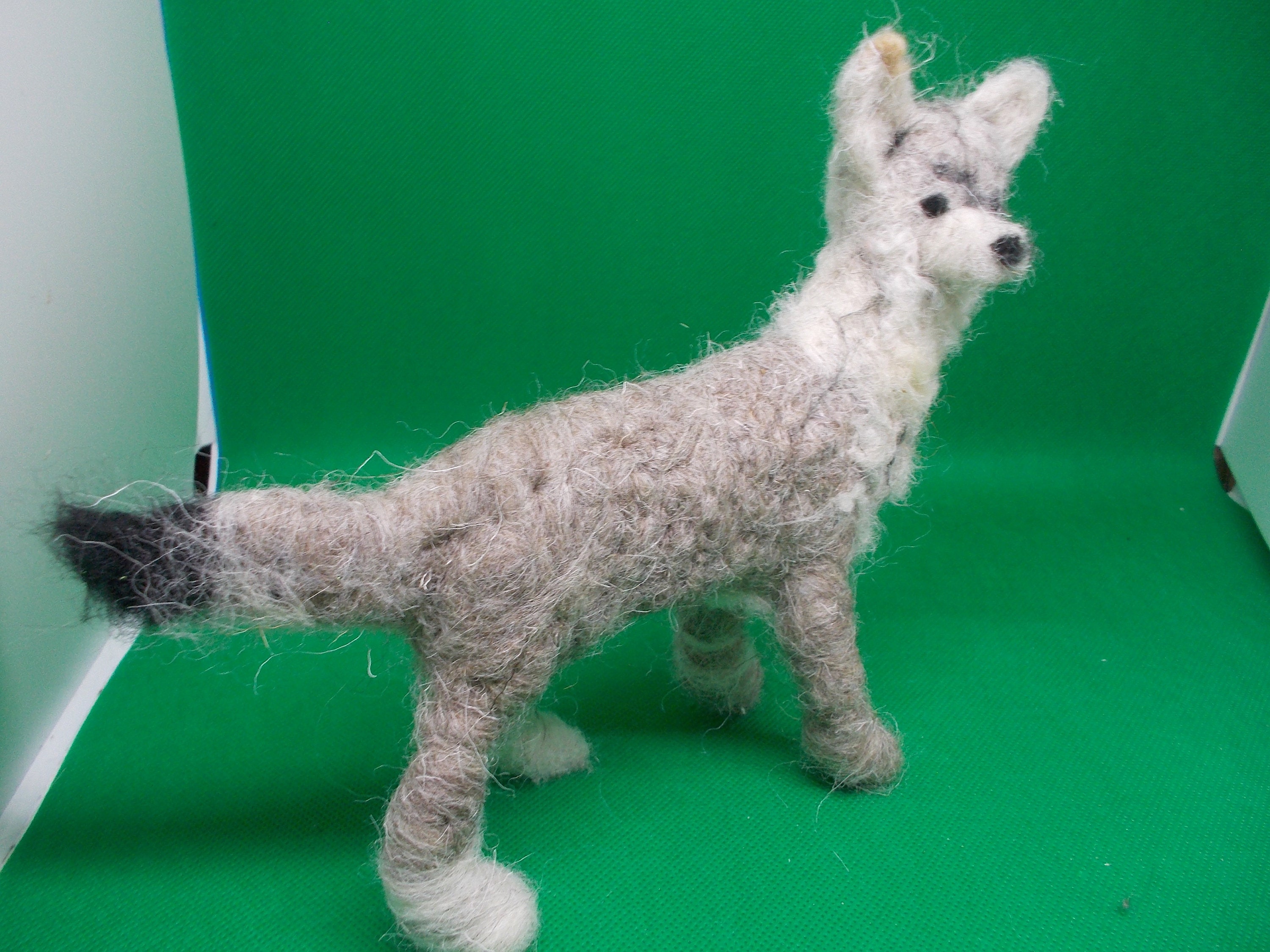 Dog Sculpture Canine Art Needle Felted Wolf Art and Collectibles Gray ...