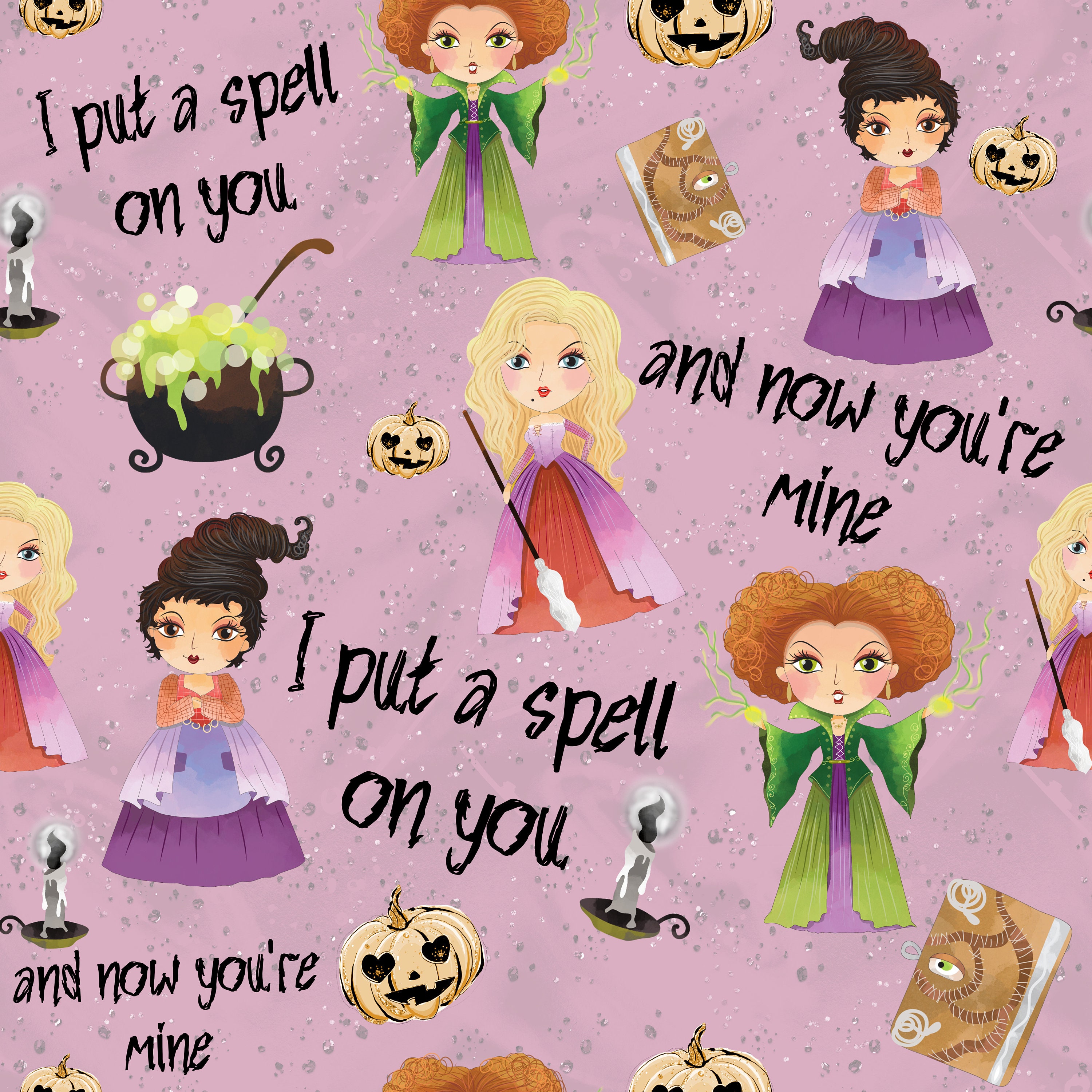 Hocus Pocus fabric witch fabric halloween fabric Disney | Etsy