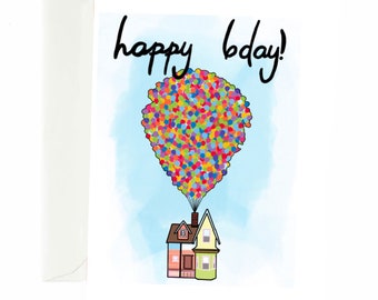 UP Personalised Birthday Card Carl Russell & Dug - Etsy