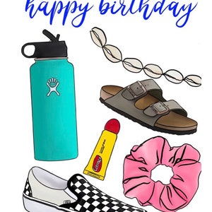 VSCO Girl Birthday Card - Etsy