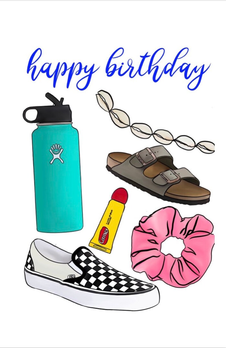 VSCO Girl Birthday Card | Etsy