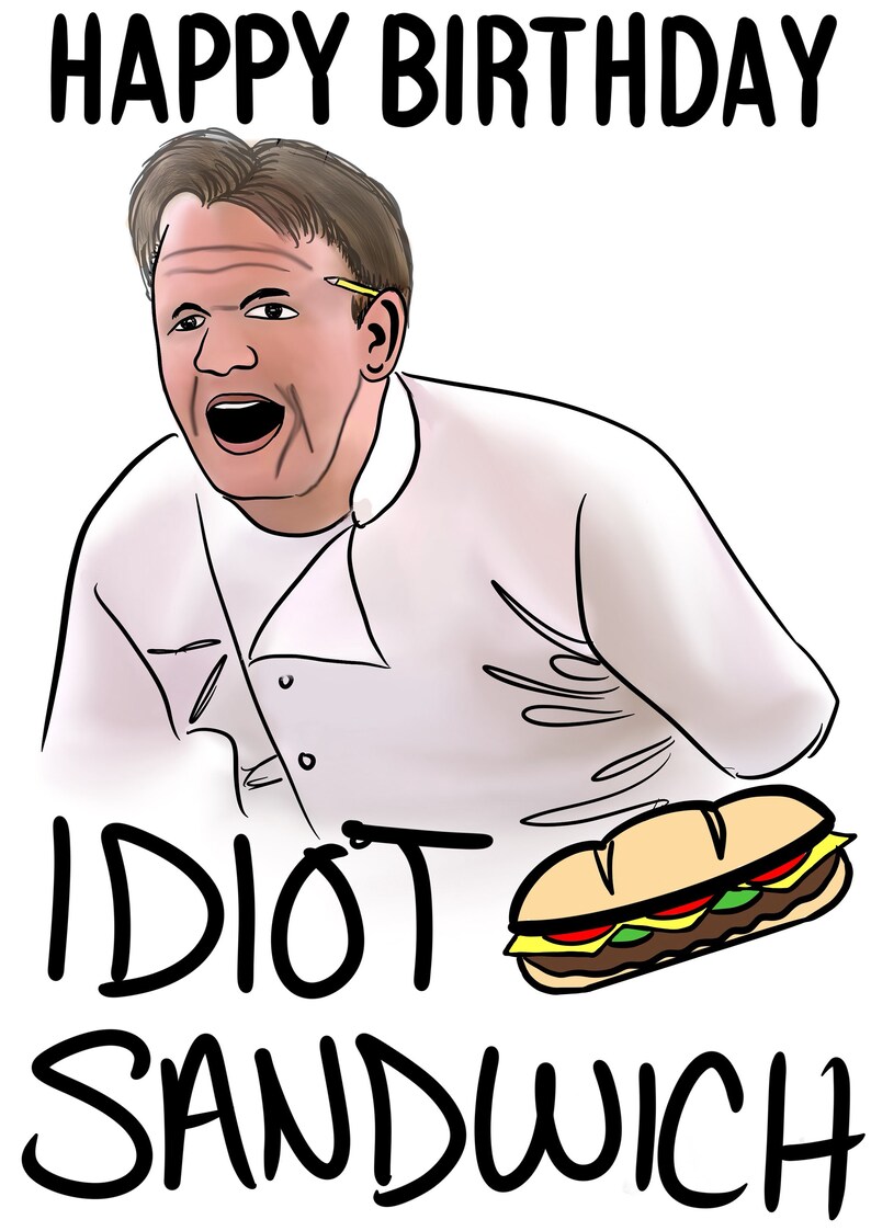 Gordon Ramsay Birthday Card - Etsy