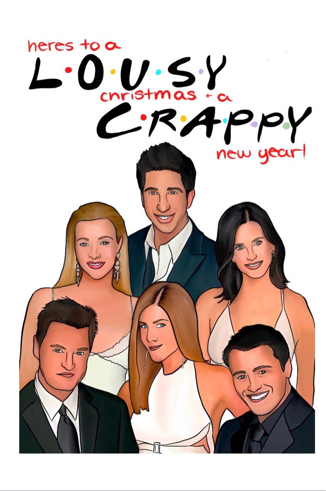 Friends Christmas Card - Etsy