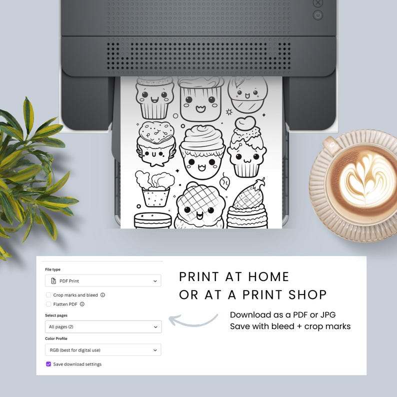 Sweet Treats Coloring Pages Printable Dessert-themed Coloring Sheets ...