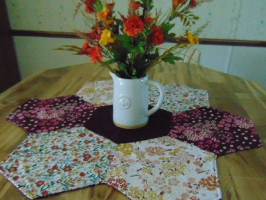 Hexagon Quilted Center Table Cover - Etsy