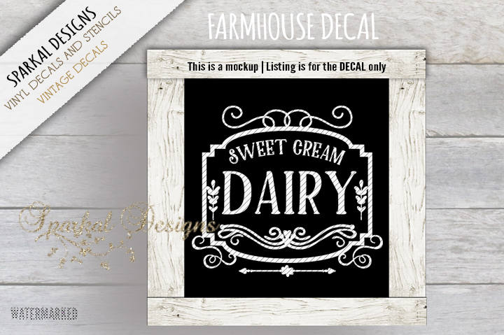 SWEET CREAM DAIRY, Vinyl Decal, Can Be Used as a Reverse Painting ...