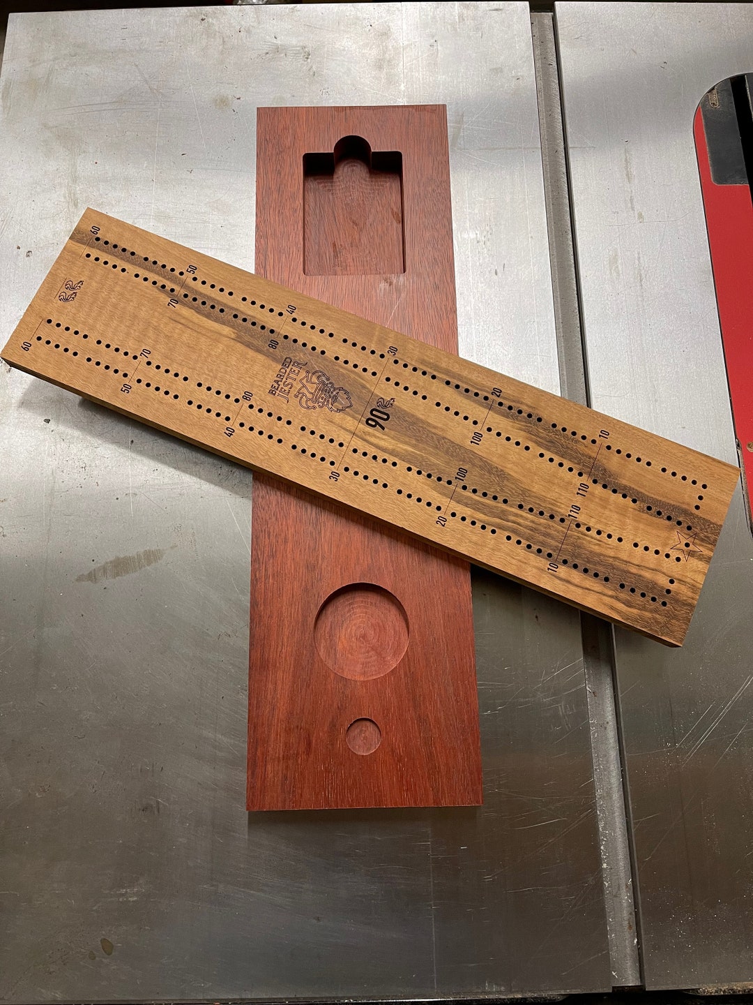 Tournament Cribbage Board With 2 Lanes and Storage Board Lasercutter ...