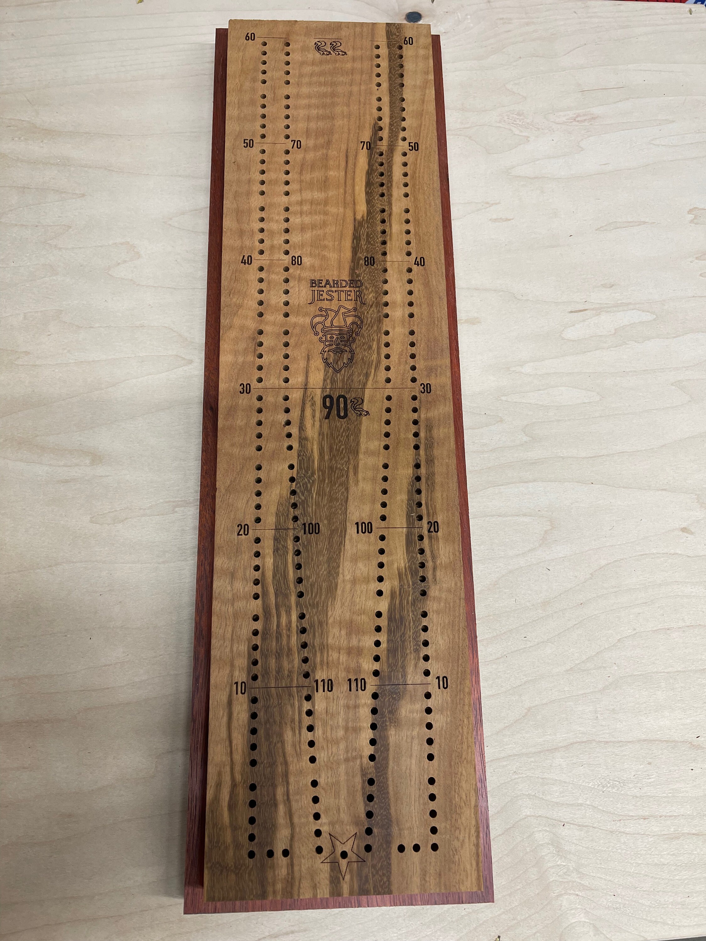 Tournament Cribbage Board With 2 Lanes and Storage Board Lasercutter ...