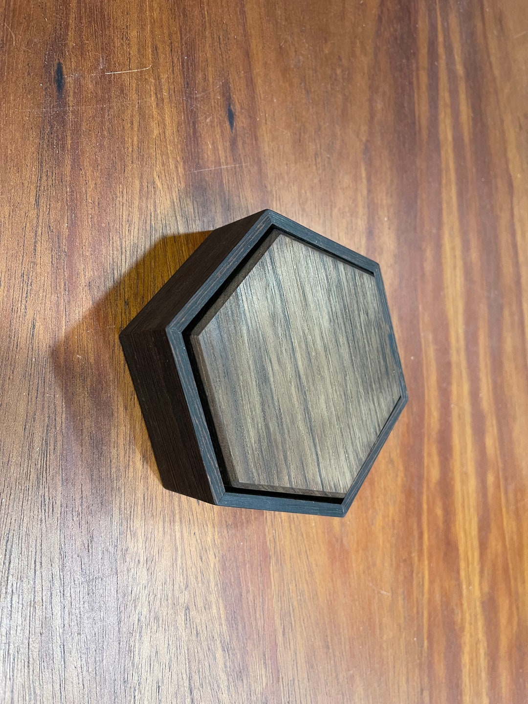 Peruvian Walnut Hexagonal Dice Box With Wenge Dice Tray - Etsy