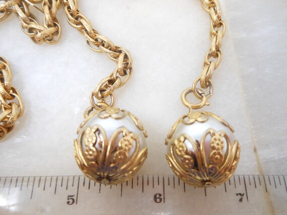 Vintage SARAH COVENTRY Triple Chain Necklace Long Swi… - Gem