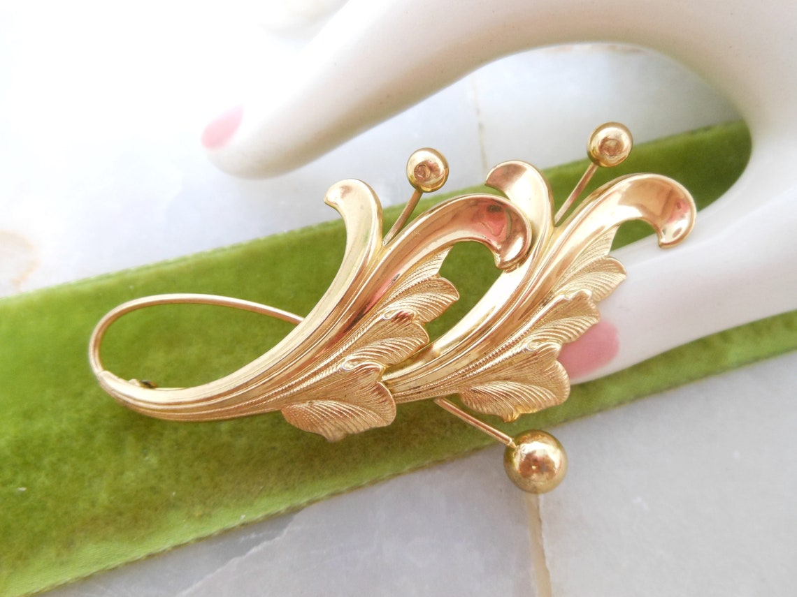 Vintage FORSTNER STERLING SILVER Brooch Gold Vermiel Flower Pin 925 ...