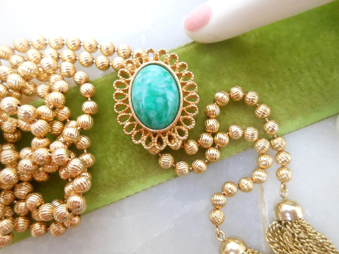 Vintage AVON Chain Lariat Tassel Fringe Slide Pendant Necklace - Etsy