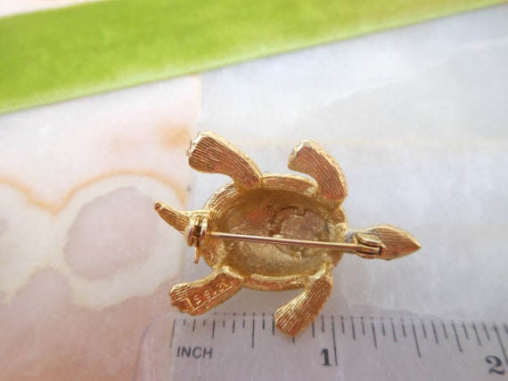 Vintage SPHINX Sea Turtle Brooch Rhinestone Crystal P… - Gem