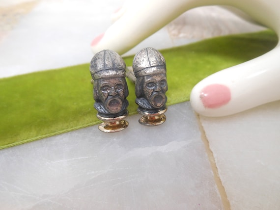 Vintage SWANK Chess Knight Figural Cufflinks Groom Be… - Gem