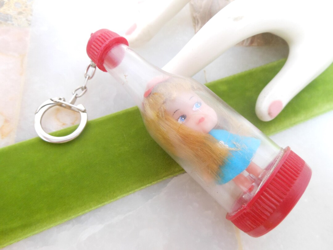 Vintage Keychain Bottle Doll 1960s Kitschy Cute HONG KONG Plastic ...