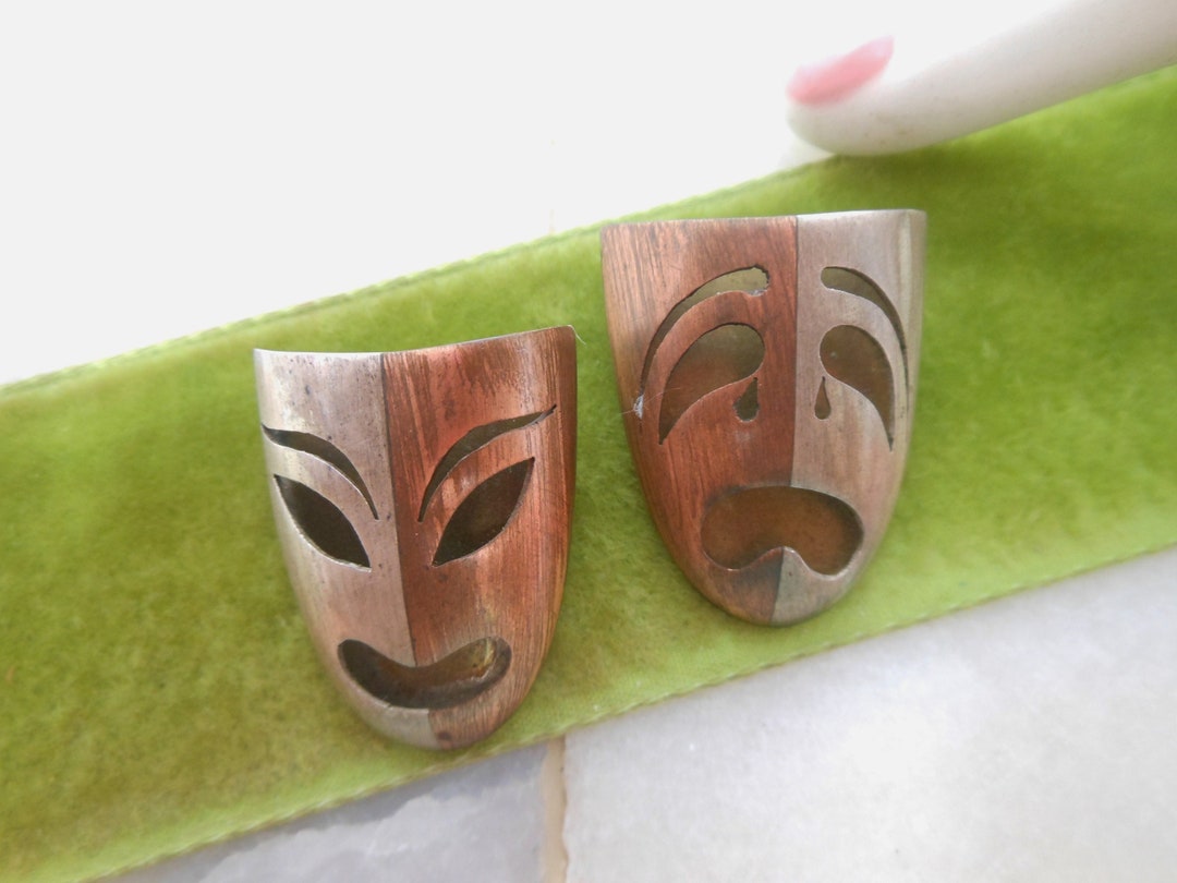 Vintage Thespian Set METALES CASADOS Mexico Sterling Copper Drama ...