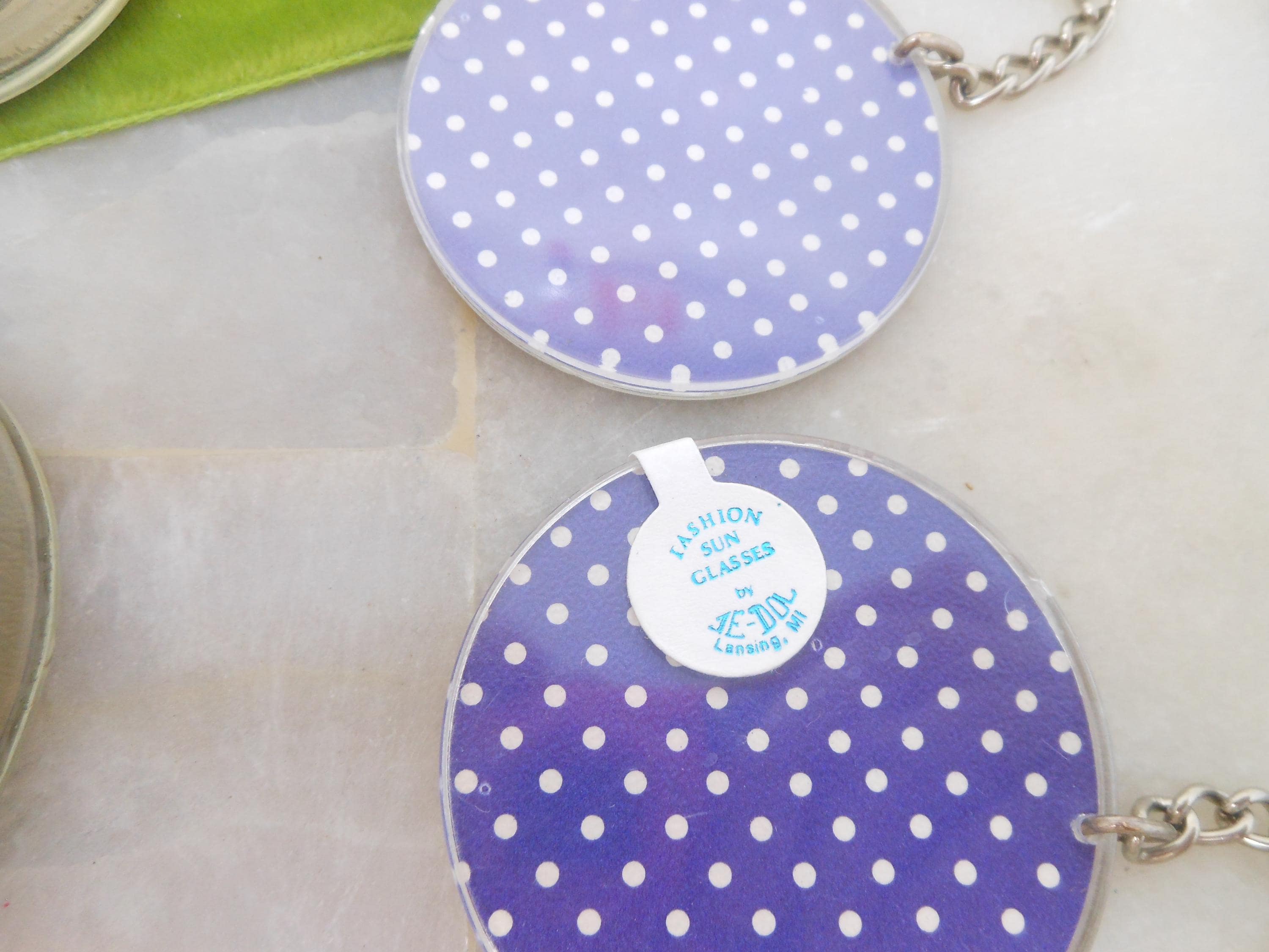 Vintage Mod JE-DOL Sunglasses Pendant Earrings Plastic Chain Arms 1970s ...