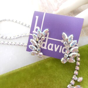 Vintage B DAVID Necklace Earrings Set Crystal Rhinestone Clip on ...