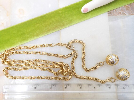 Vintage SARAH COVENTRY Triple Chain Necklace Long Swi… - Gem