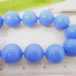 Vintage MONET Huge Bauble Necklace Lucite Ball Bead Bubble Dusky Blue ...