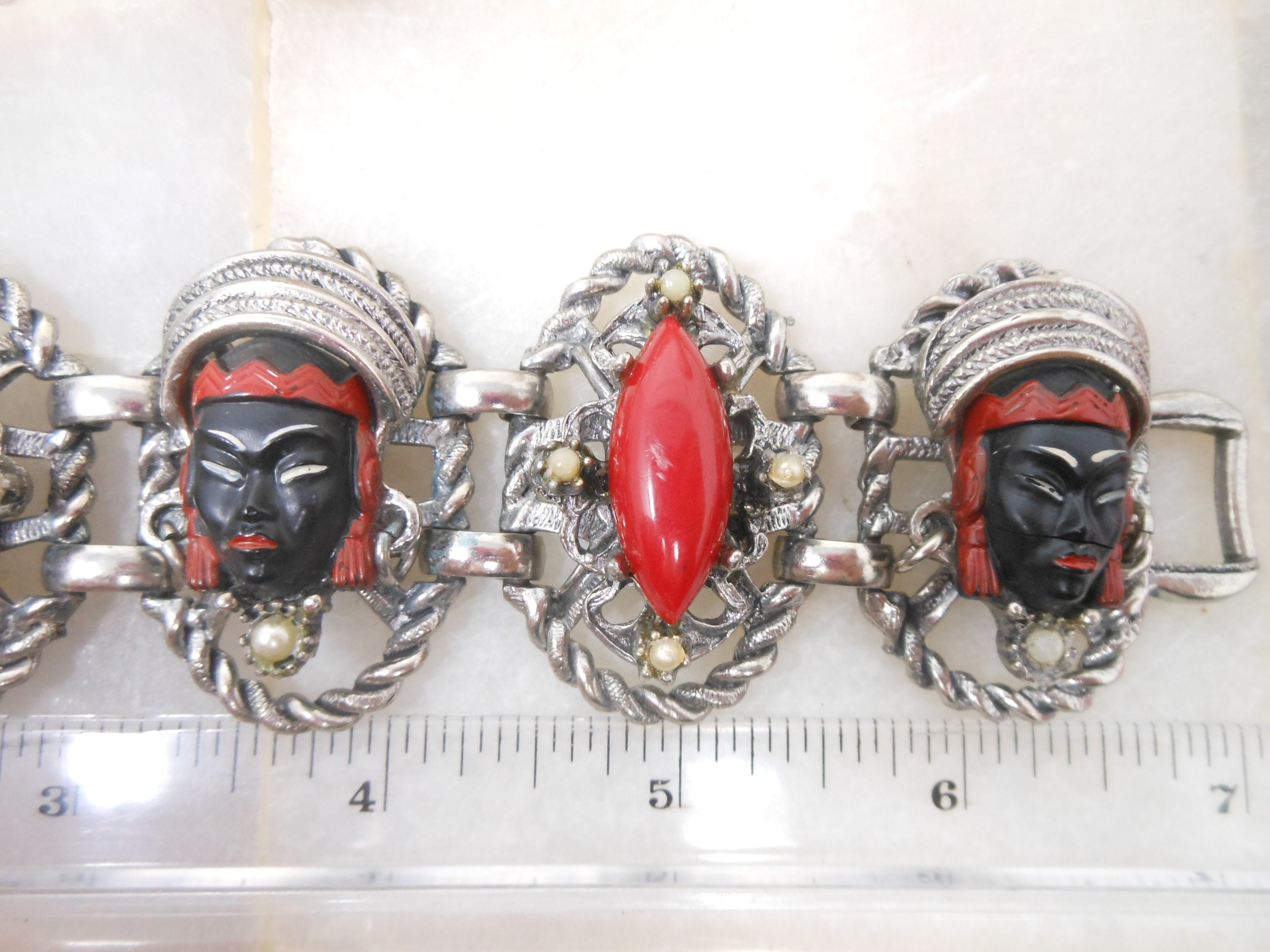 Vintage SELRO SELINI Chunky Bracelet African Princess Mask | Etsy