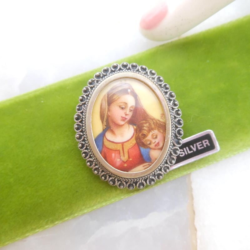 Cameo Brooch 800 Silver - Etsy