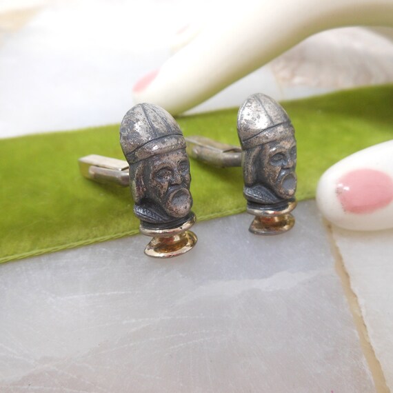 Vintage SWANK Chess Knight Figural Cufflinks Groom Be… - Gem