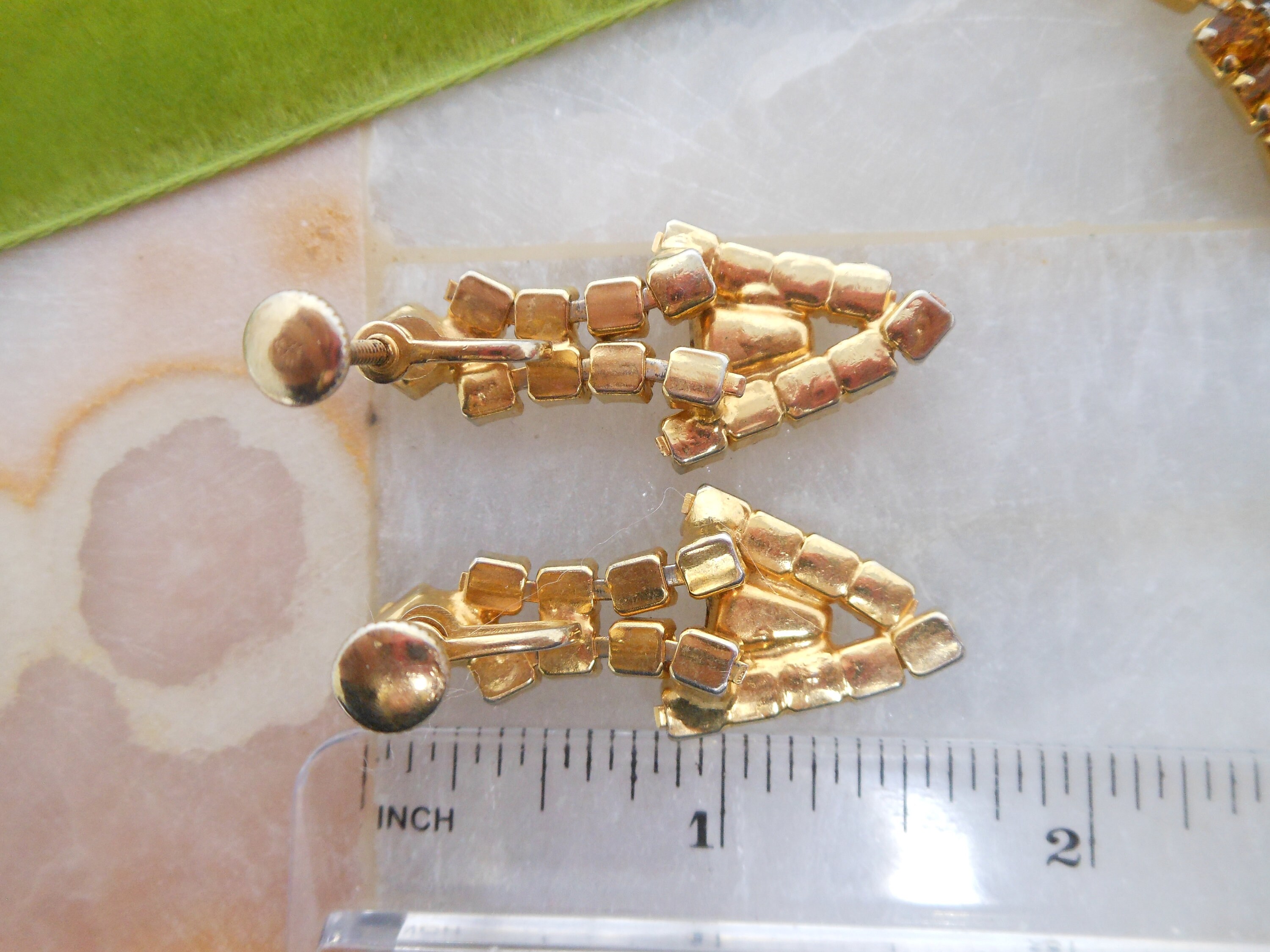 Vintage Crystal Necklace Keystone Earrings Choker Set - Etsy UK