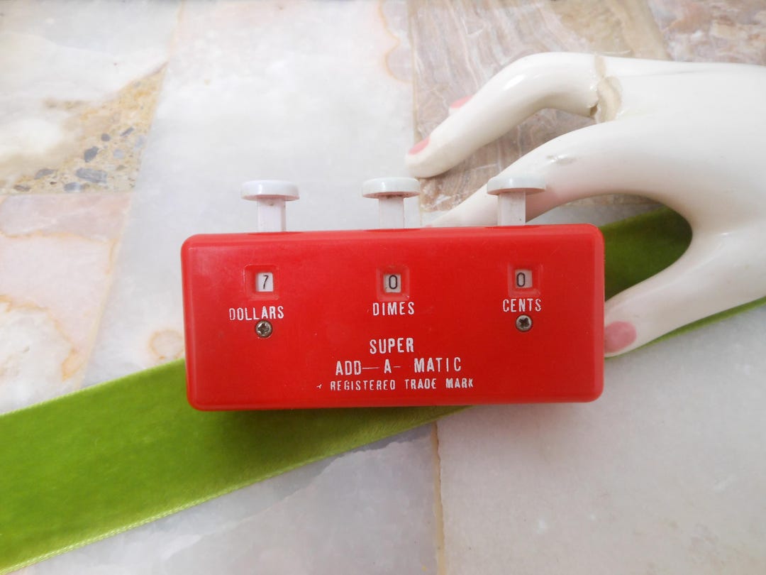 Vintage Calculator Add-a-matic Pocket JAPAN Plastic Kitsch Novelty Mid ...