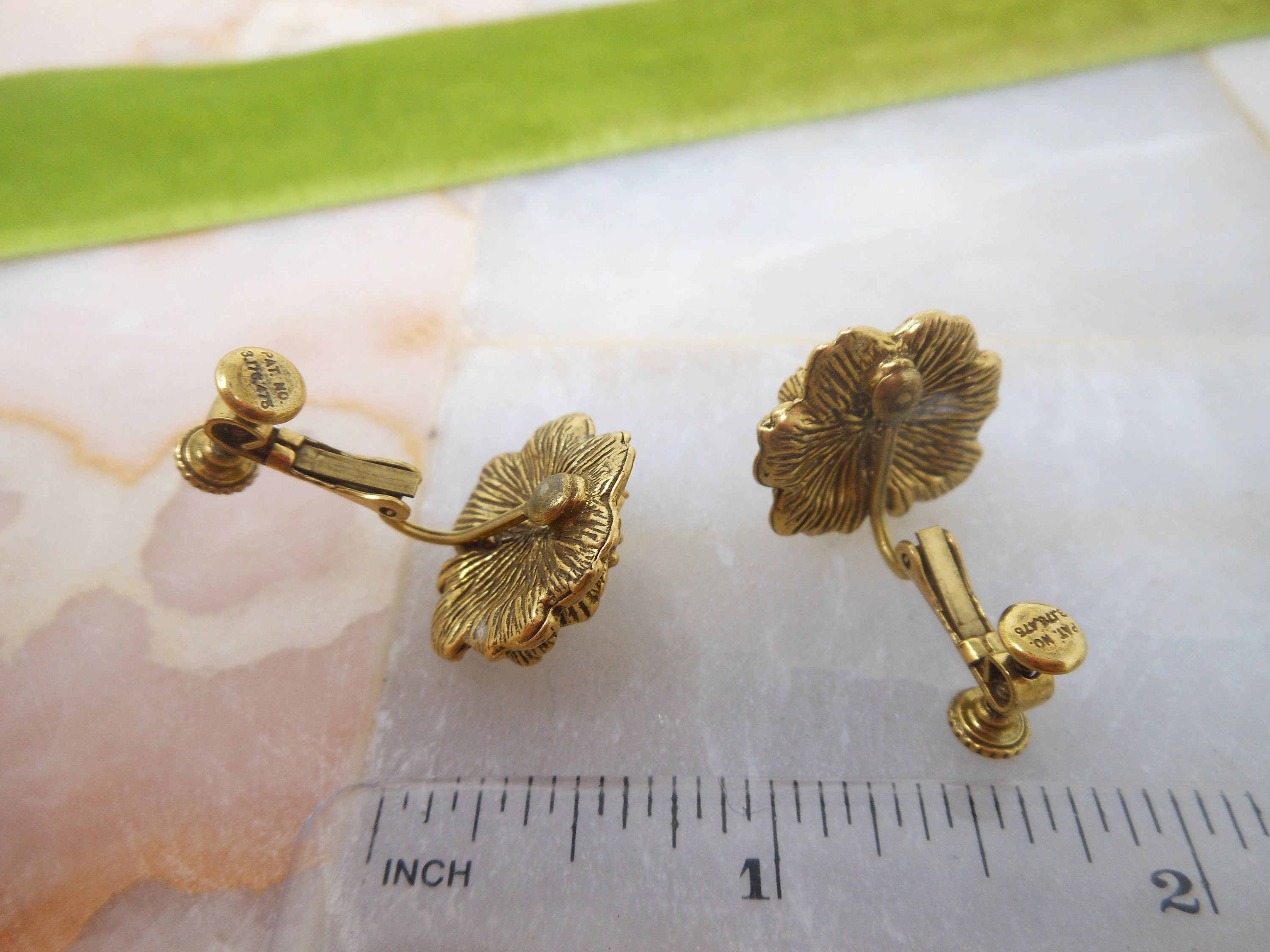 Vintage GOLDETTE Earrings Rose Flower Rhinestone Ornate - Etsy