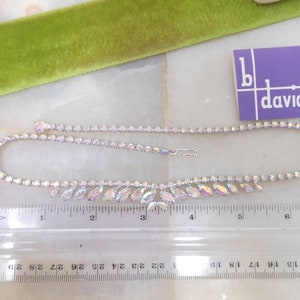 Vintage B DAVID Necklace Earrings Set Crystal Rhinestone Clip on ...