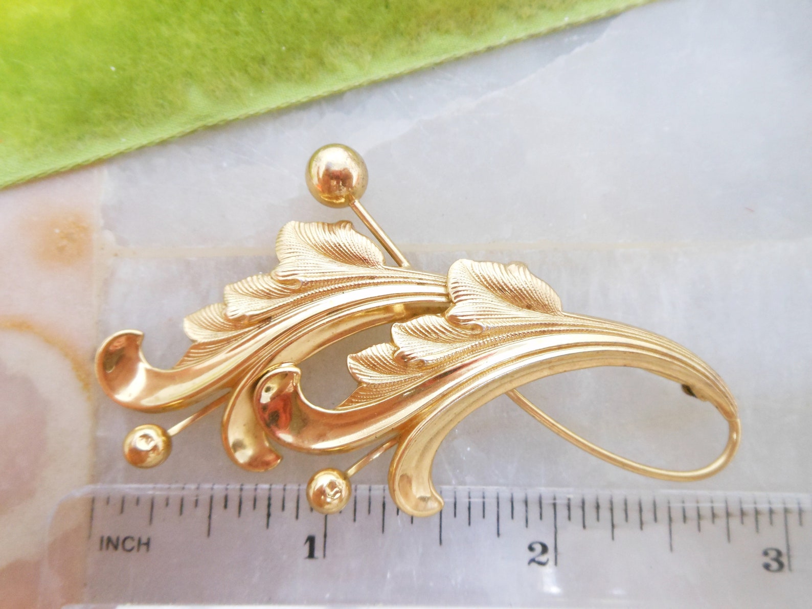 Vintage FORSTNER STERLING SILVER Brooch Gold Vermiel Flower Pin 925 ...
